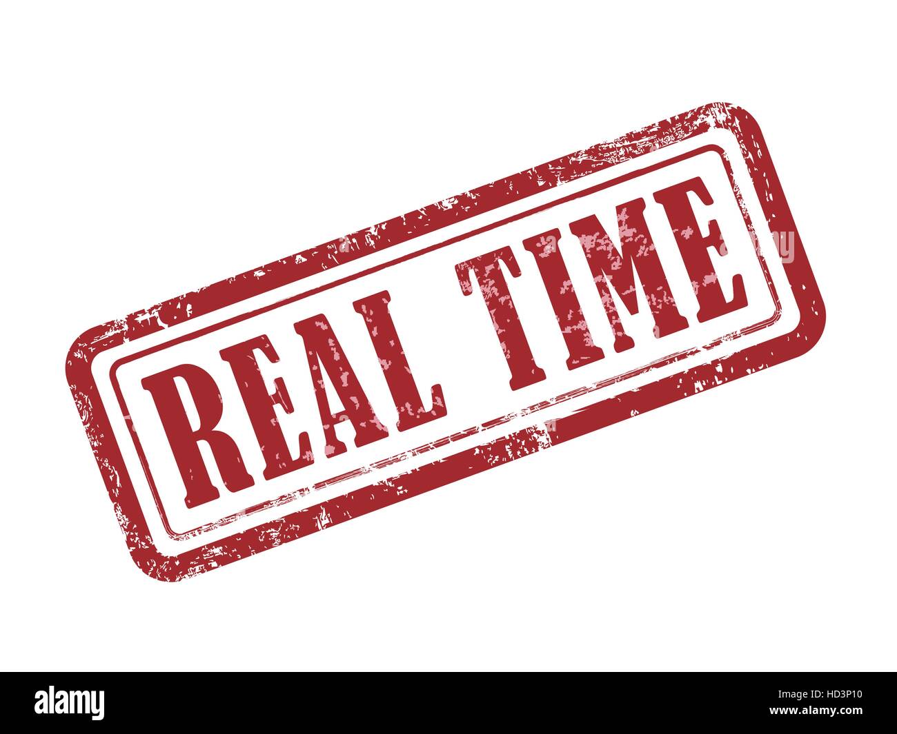 stamp real time in red over white background Stock Vector Image & Art ...