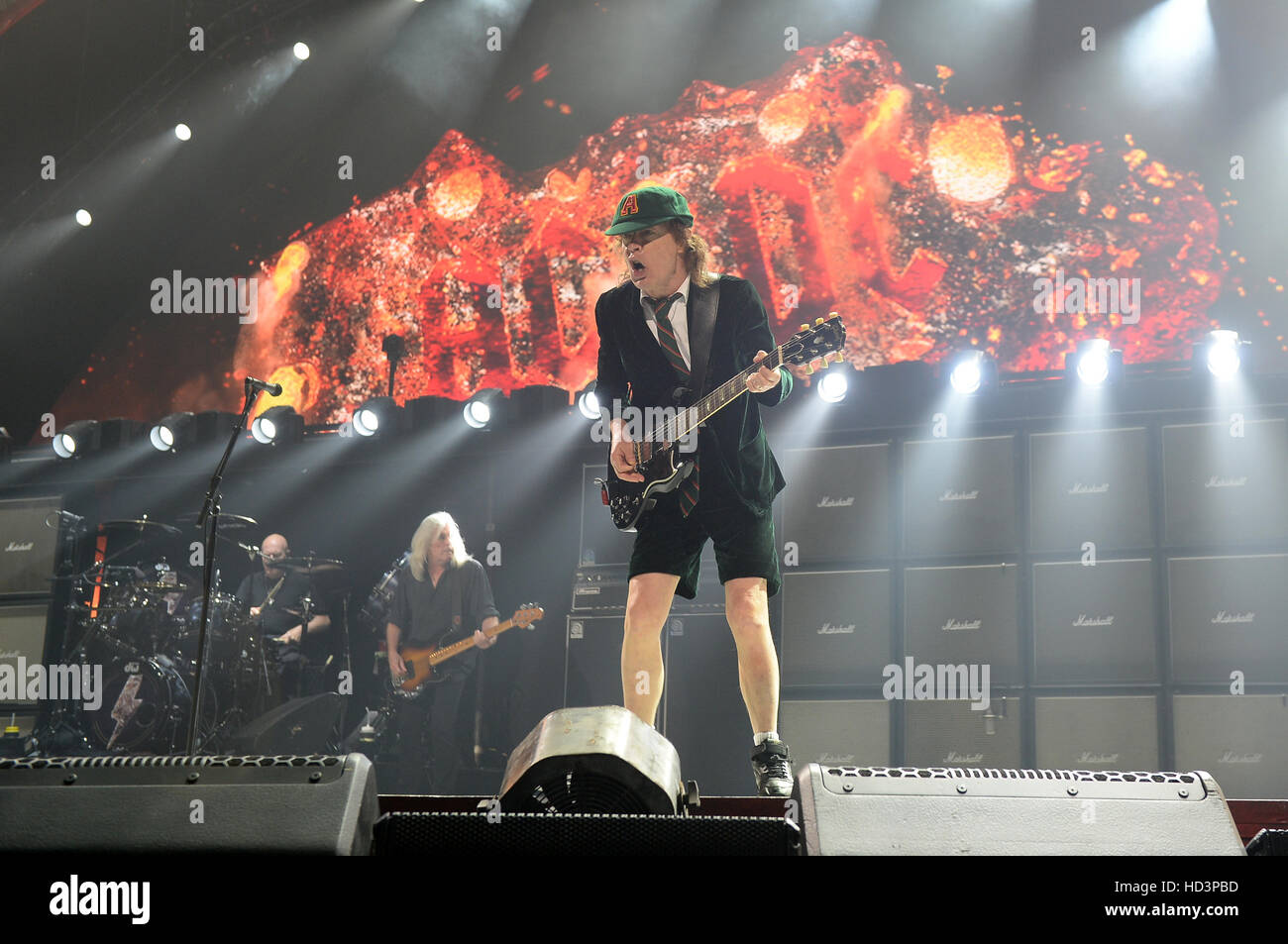 AC/DC perform live in concert Featuring: Angus Young, Cliff Williams ...