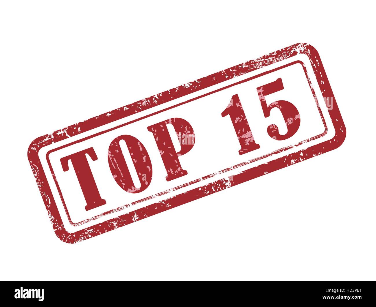 stamp top 15 in red over white background Stock Vector Image & Art - Alamy