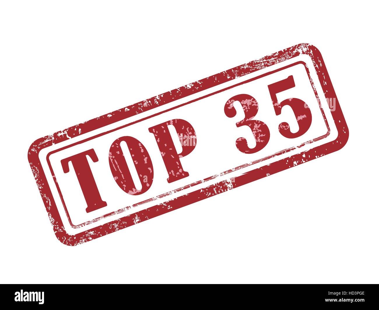 stamp top 35 in red over white background Stock Vector Image & Art - Alamy