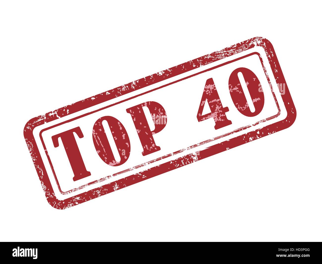 stamp top 40 in red over white background Stock Vector Image & Art - Alamy