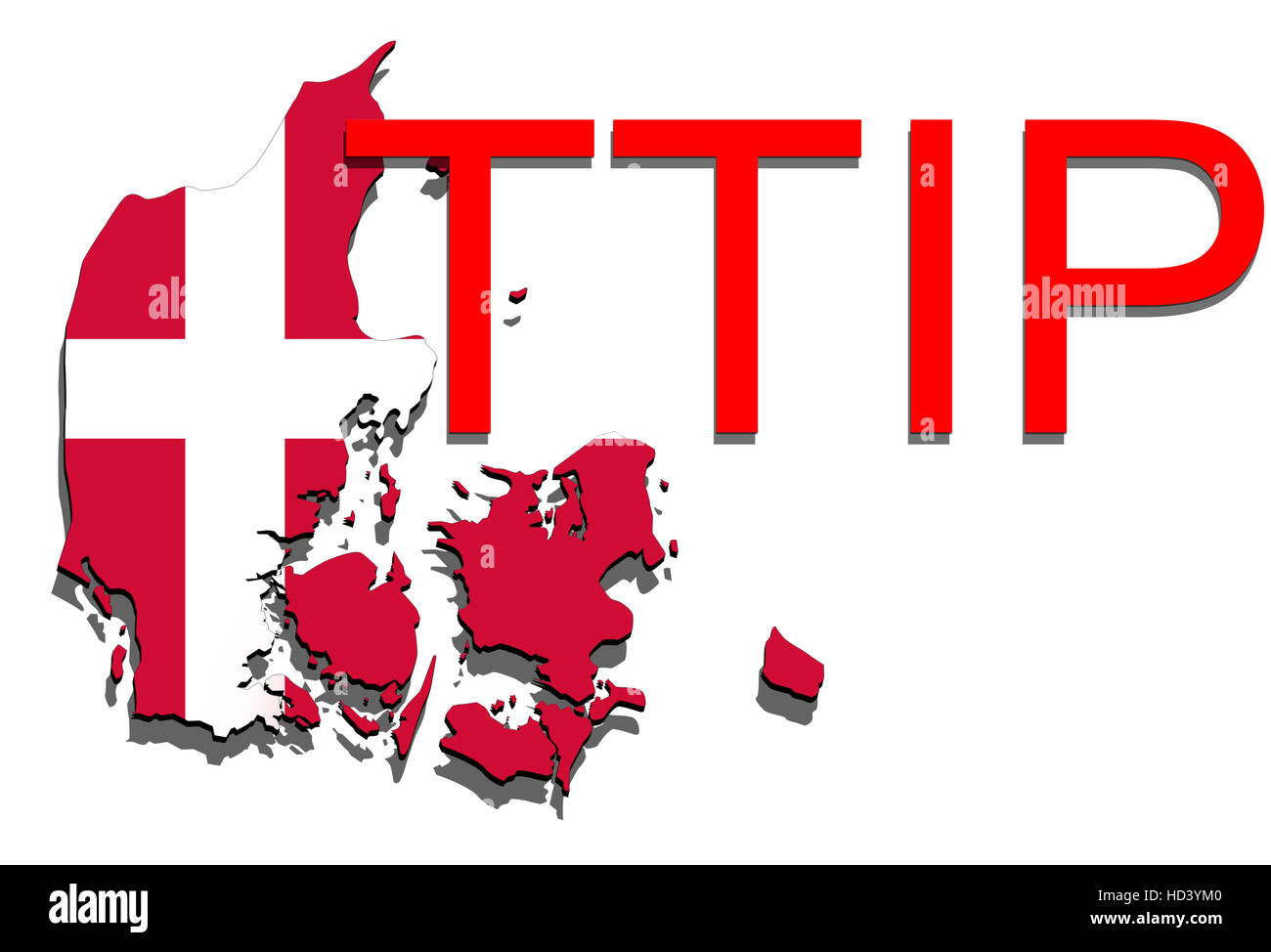 TTIP - Transatlantic Trade and Investment Partnership on Denmark map ...