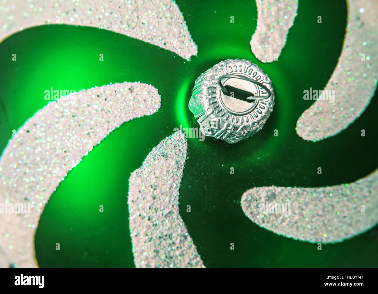 Christmas green ball toy close up Stock Photo - Alamy