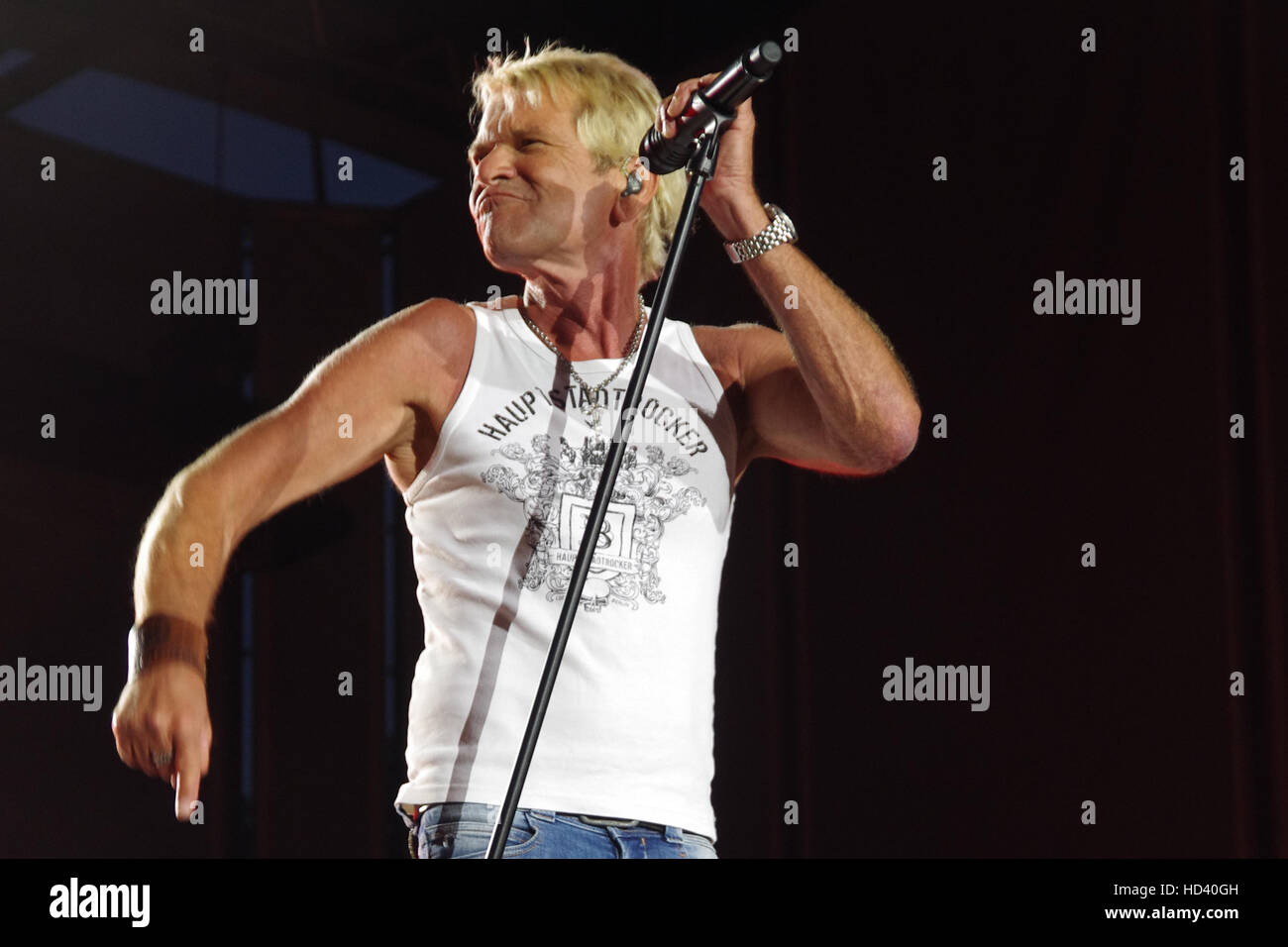 Matthias Reim performs at his concert at Kindl-Bühne Wuhlheide, Berlin ...