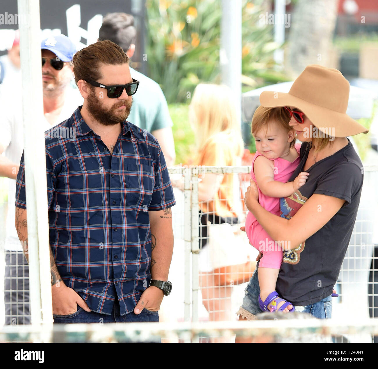 Jack Osbourne and his wife Lisa spend the day at a Farmers' Market with ...