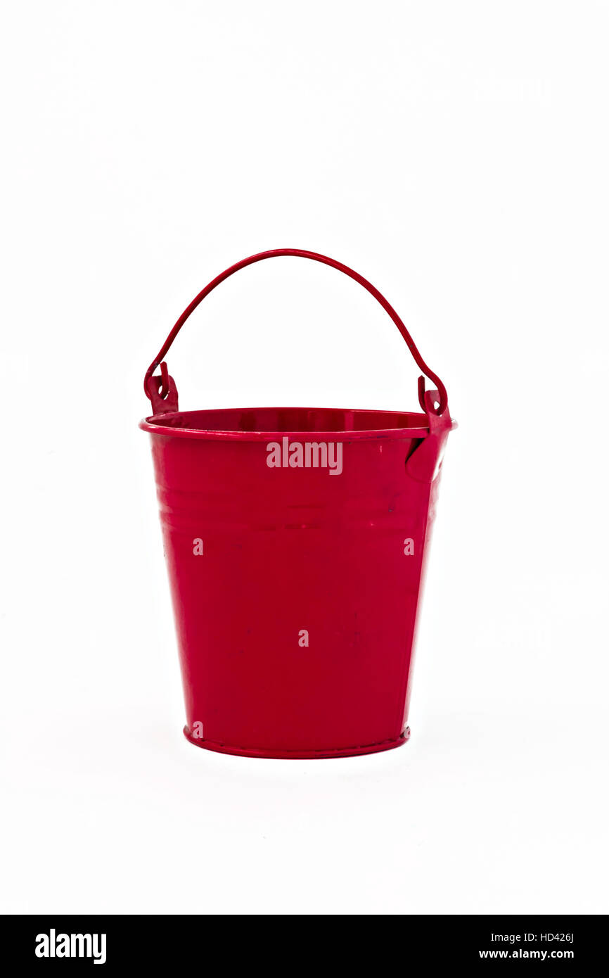 red metal bucket decorative isolated on white background Stock Photo ...
