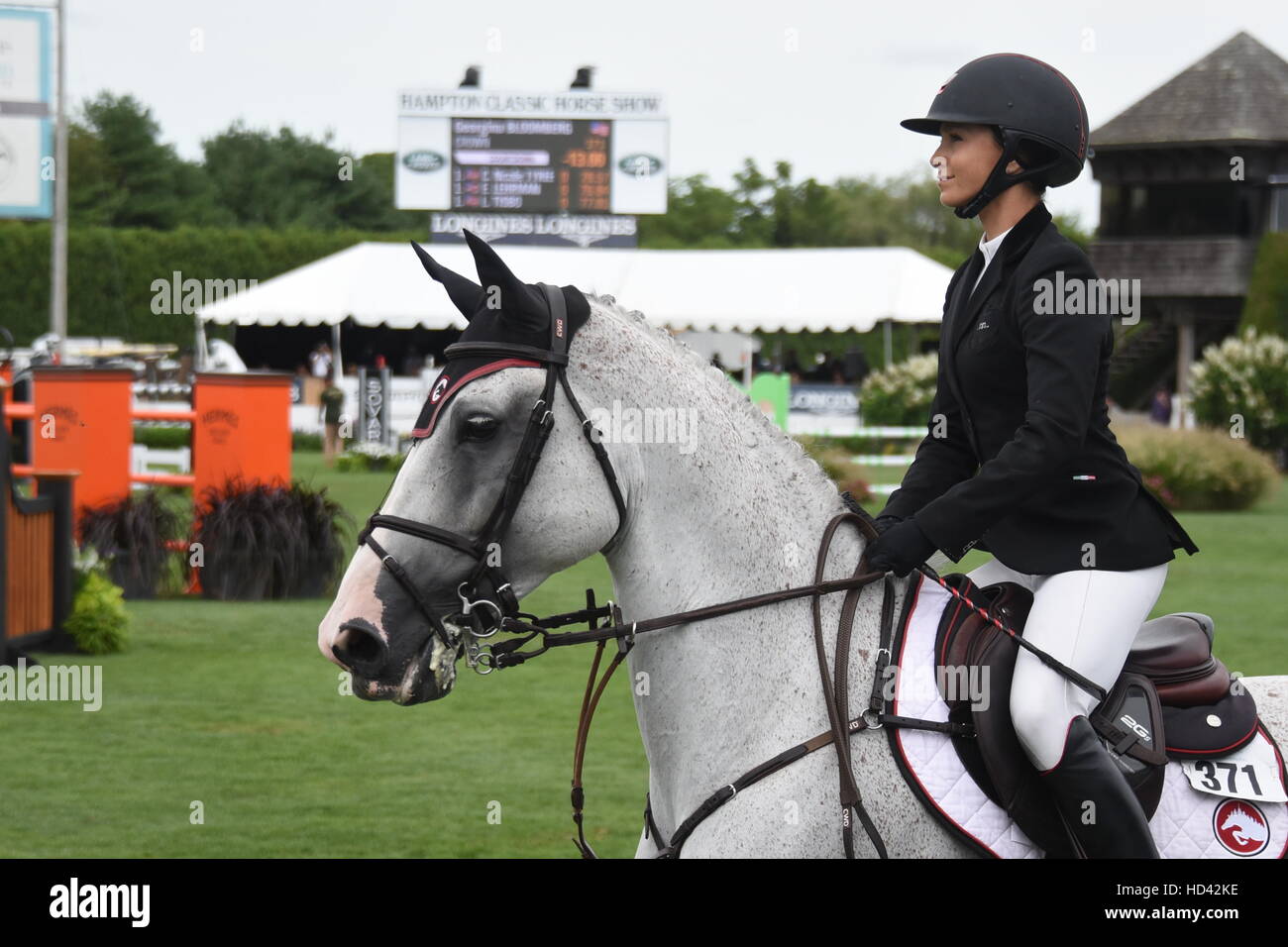 Georgina Bloomberg competes in the Hampton Classic Horse Show Featuring ...