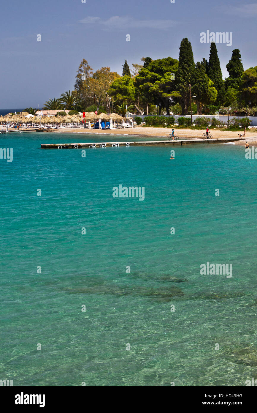 europe, greece, saronic gulf, spetses, islant, kaiki, beach Stock Photo ...