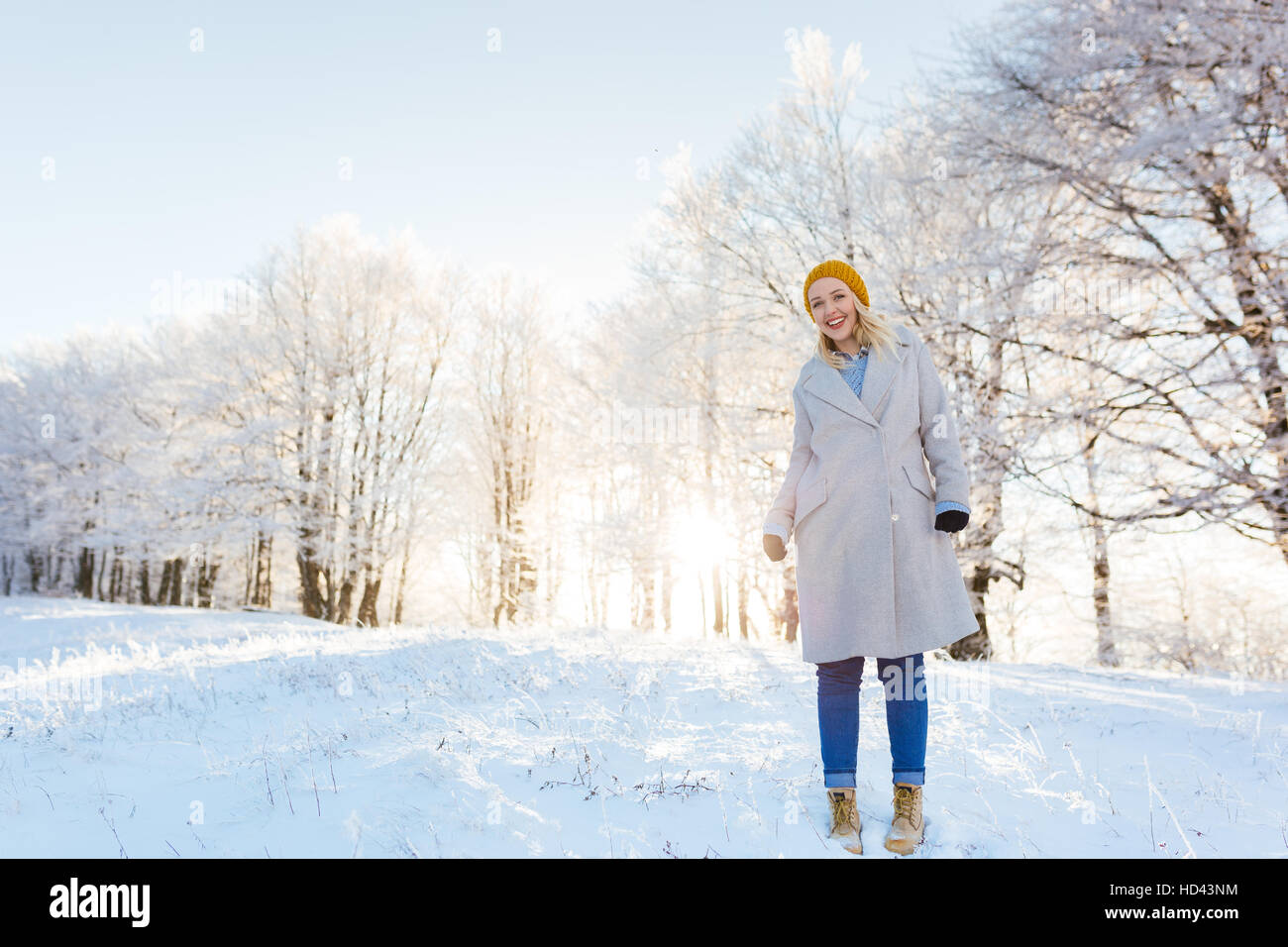 WInter woman portrait outdoor Stock Photo - Alamy