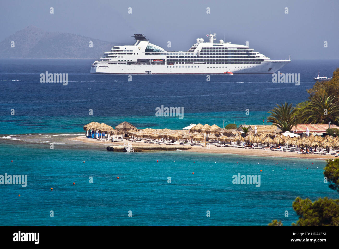 europe, greece, saronic gulf, spetses, islant, kaiki, beach Stock Photo ...