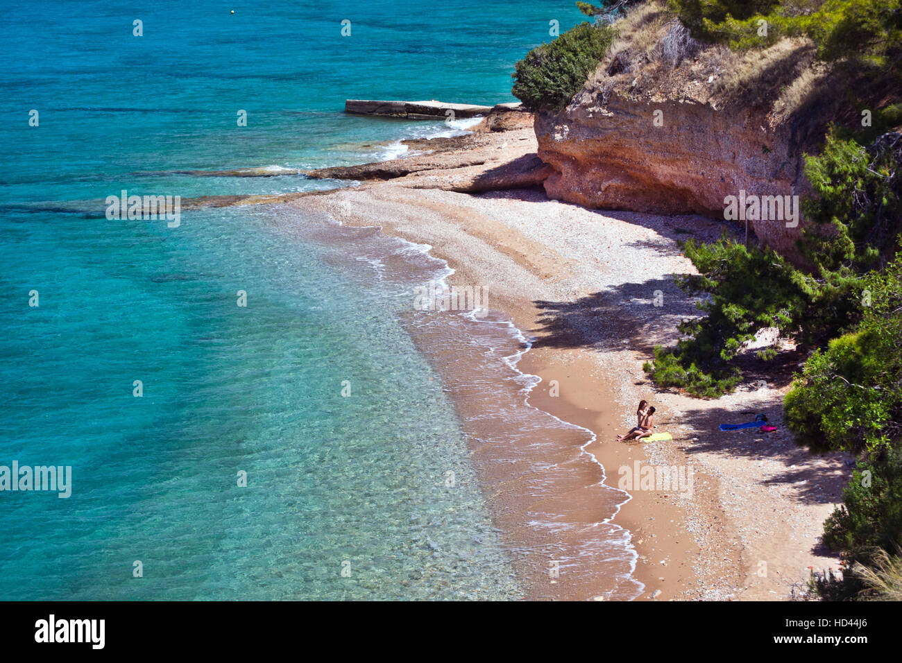 europe, greece, saronic gulf, spetses, islant, kaiki, beach Stock Photo ...