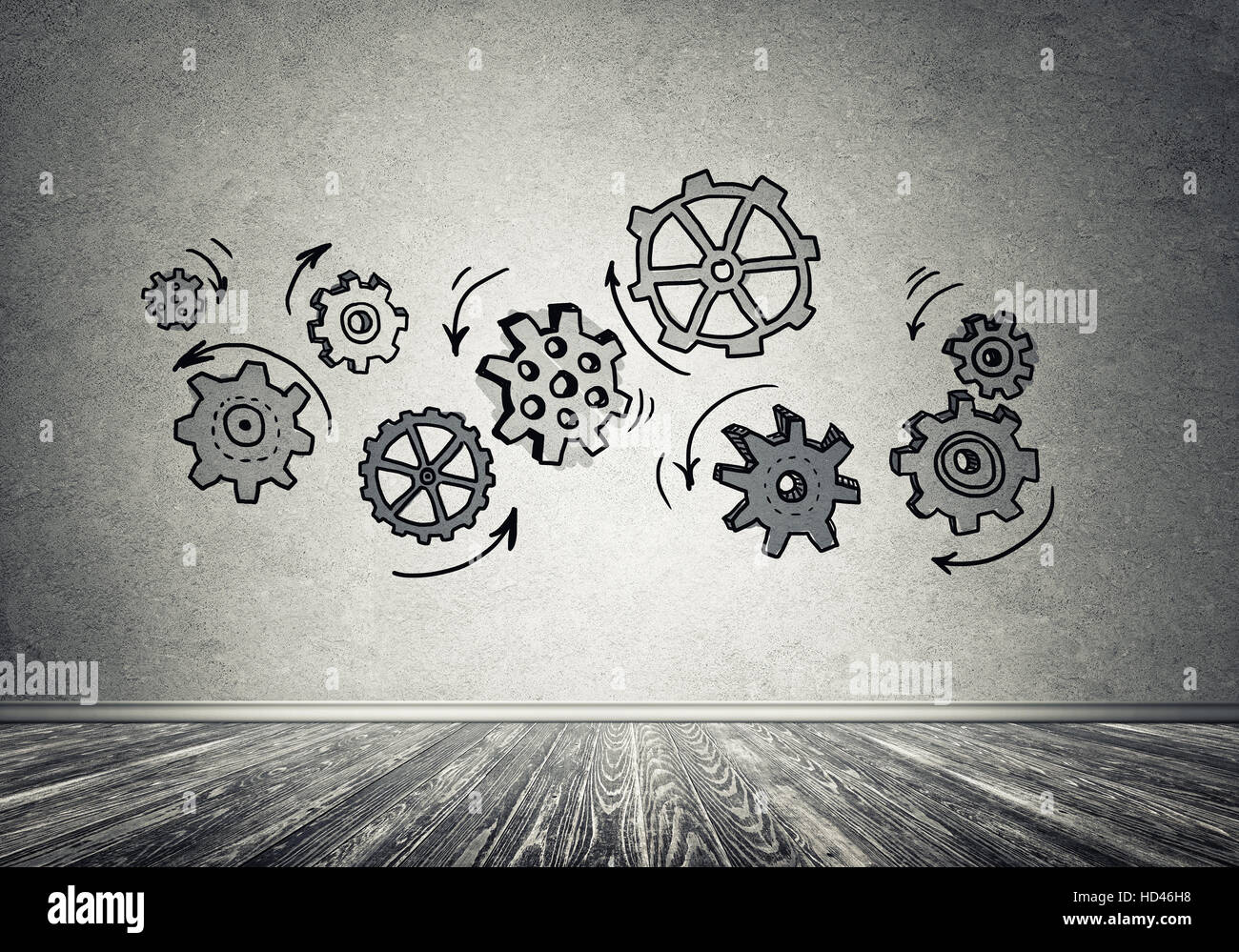 Gear mechanism as teamwork concept Stock Photo - Alamy