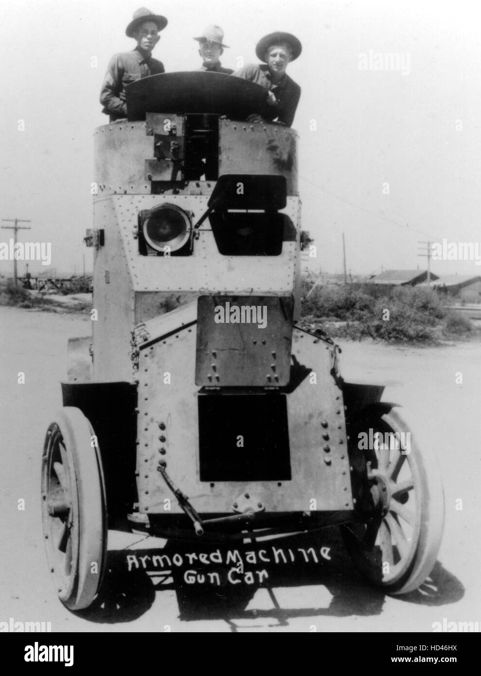 U.S. soldiers in a 'armored machine gun car' during the pursuit of ...