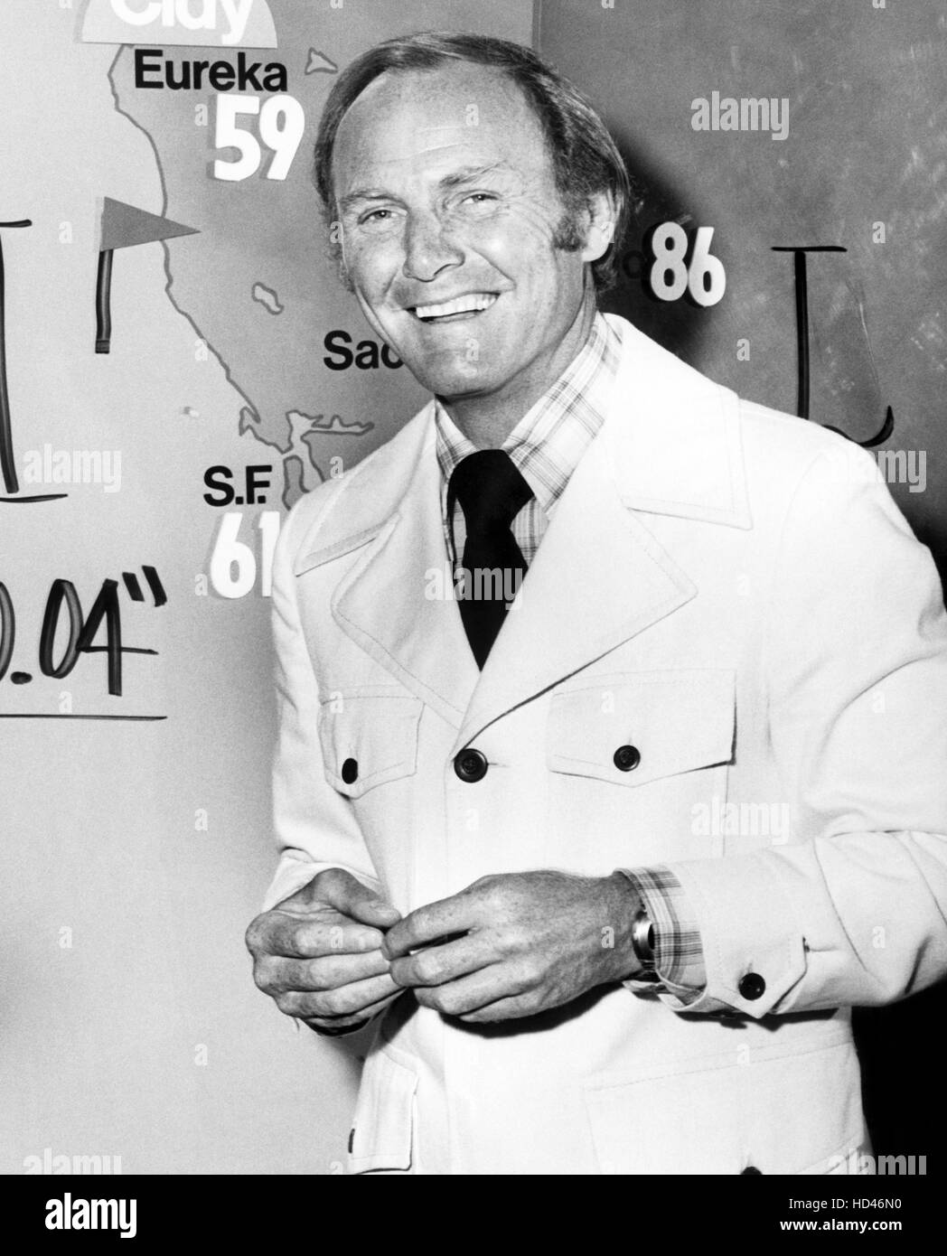 Weatherman for local TV station in San Franciso, CA, ca. early 1970s ...