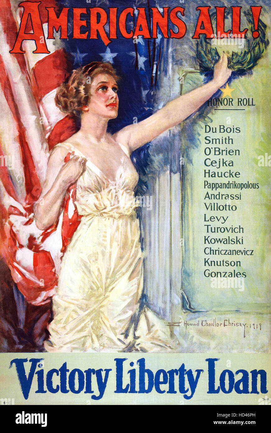 WORLD WAR I, propaganda poster promoting Victory Liberty Loan, ca. 1914 ...