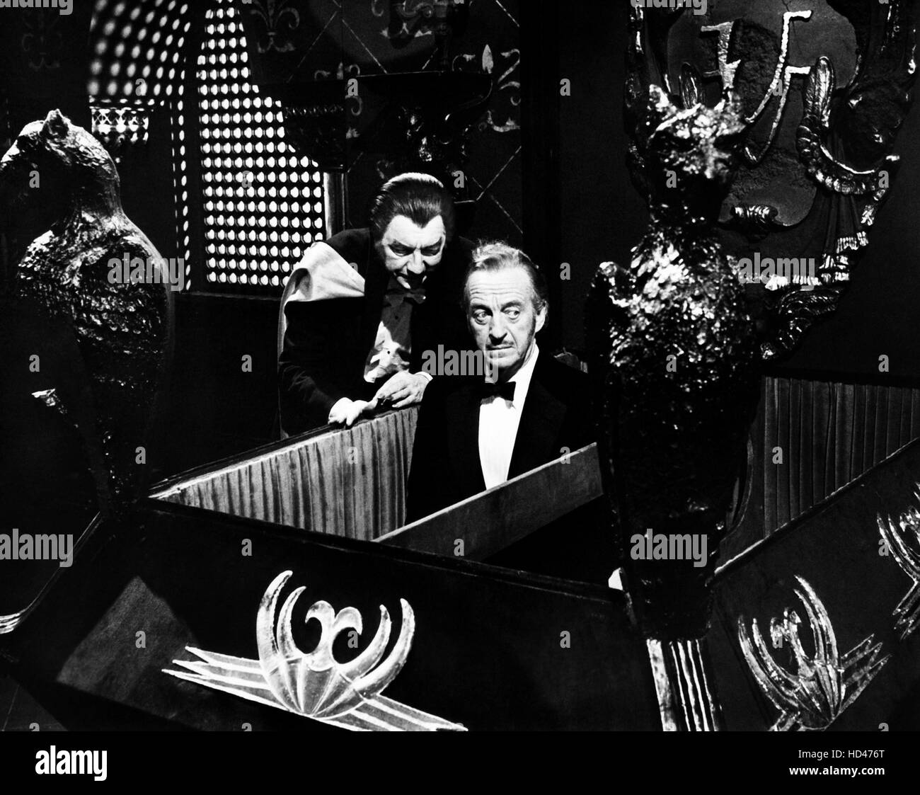 VAMPIRA, (aka OLD DRACULA), from left: Peter Bayliss, David Niven, 1974 ...