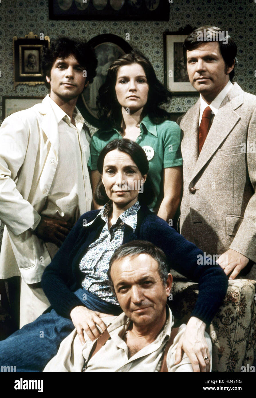 RYAN'S HOPE, standing from left: Malcolm Groome, Kate Mulgrew, Michael ...