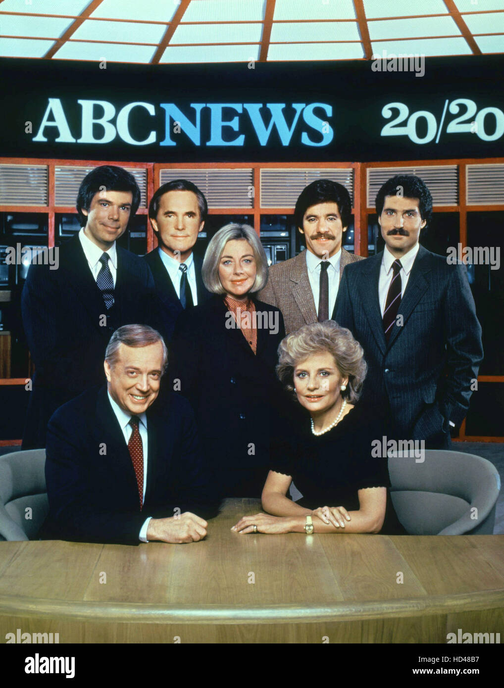 20/20, standing from left: Stone Phillips, Tom Jarriel, Geraldo Rivera ...