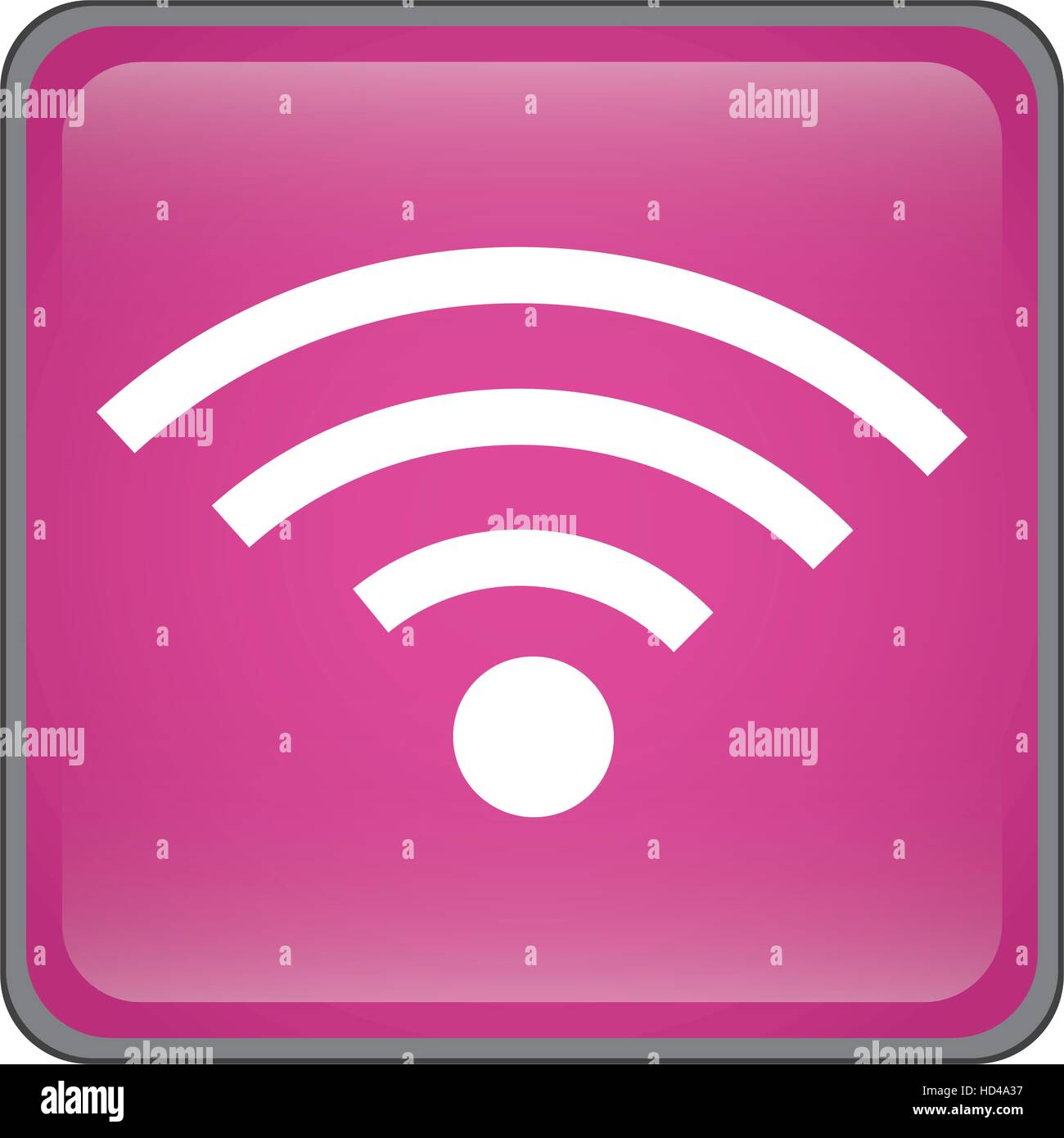 wireless network symbol icon inside pink square over white background ...