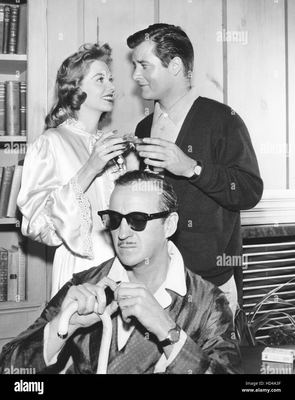 ALCOA THEATRE, David Niven (front), rear from left: Barbara Lawrence ...