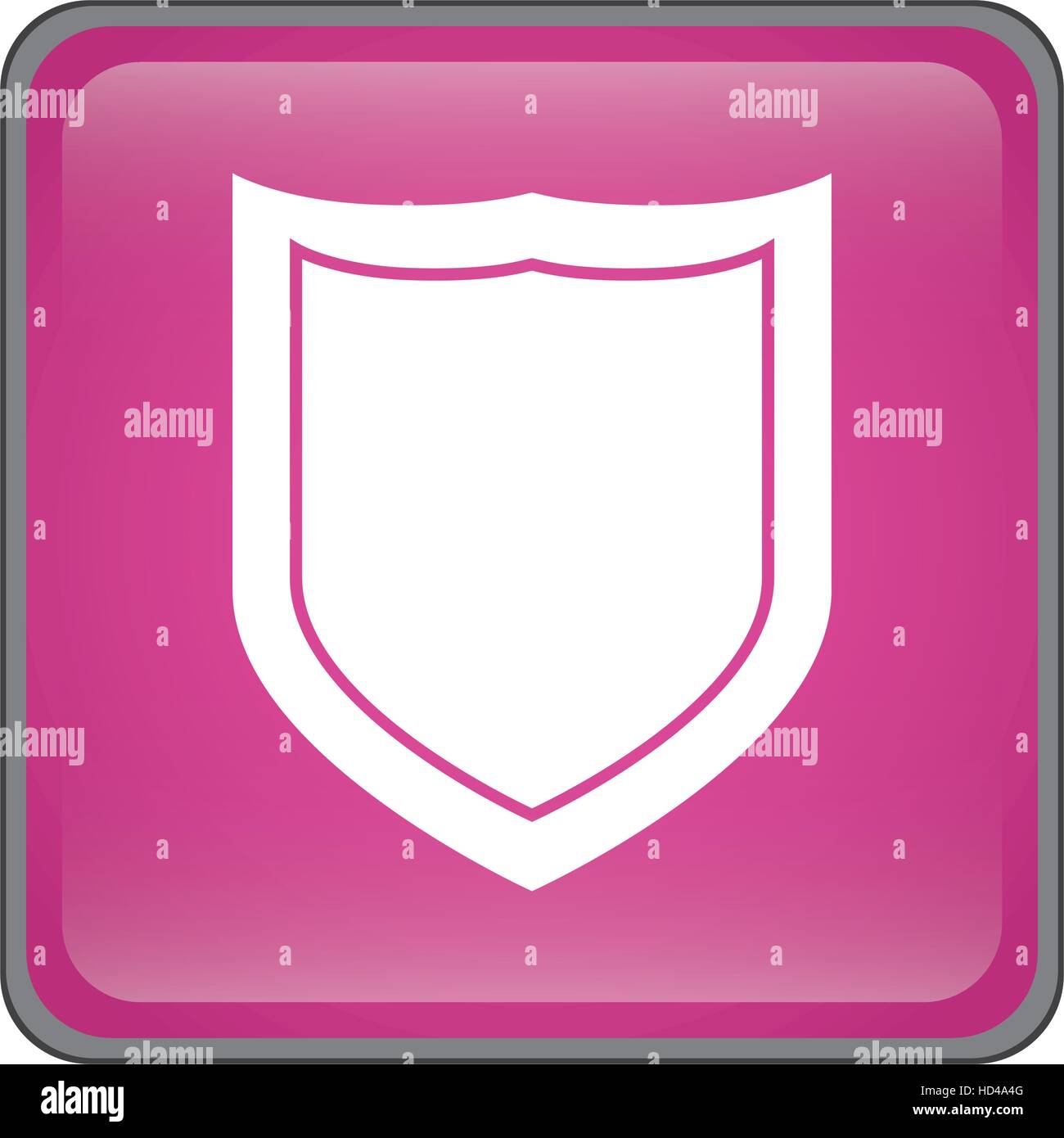 security shield icon inside pink square over white background. vector ...