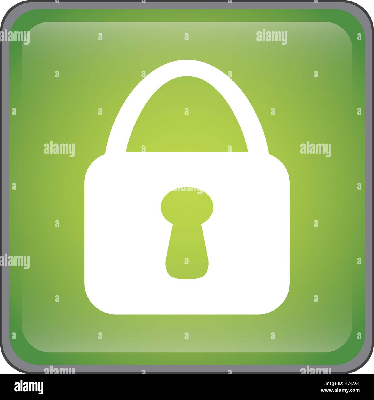 security padlock icon inside green square over white background. vector ...