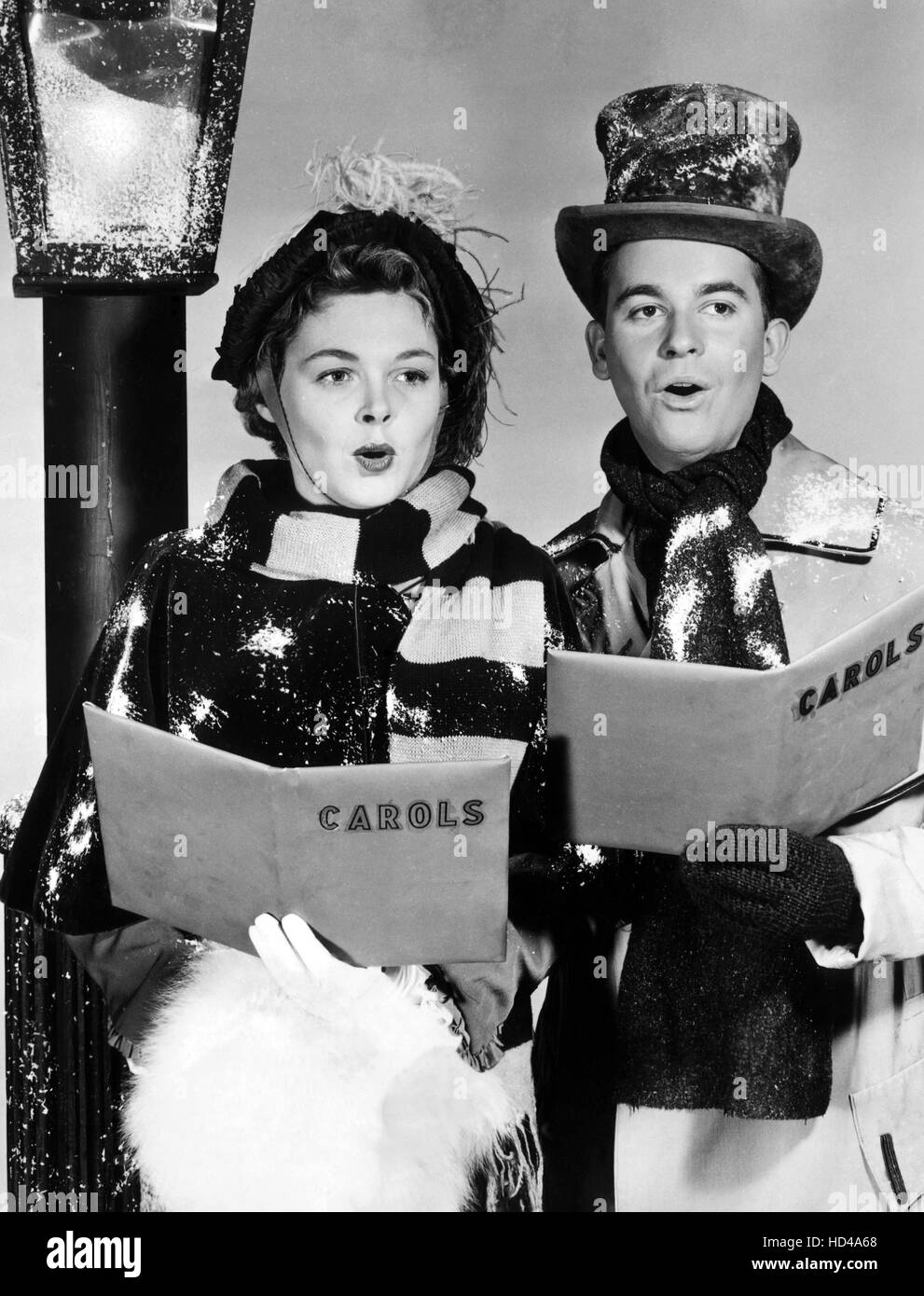 AMERICAN BANDSTAND, Barbara Clark, Dick Clark celebrating Christmas, ca ...