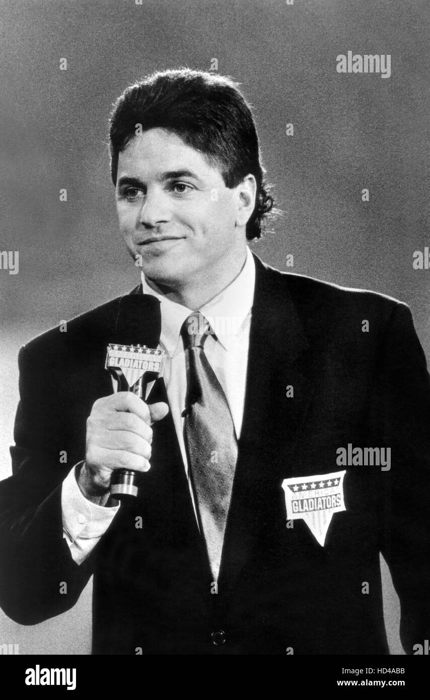 AMERICAN GLADIATORS, host Mike Adamle, (1990), 1989-1997. photo ...