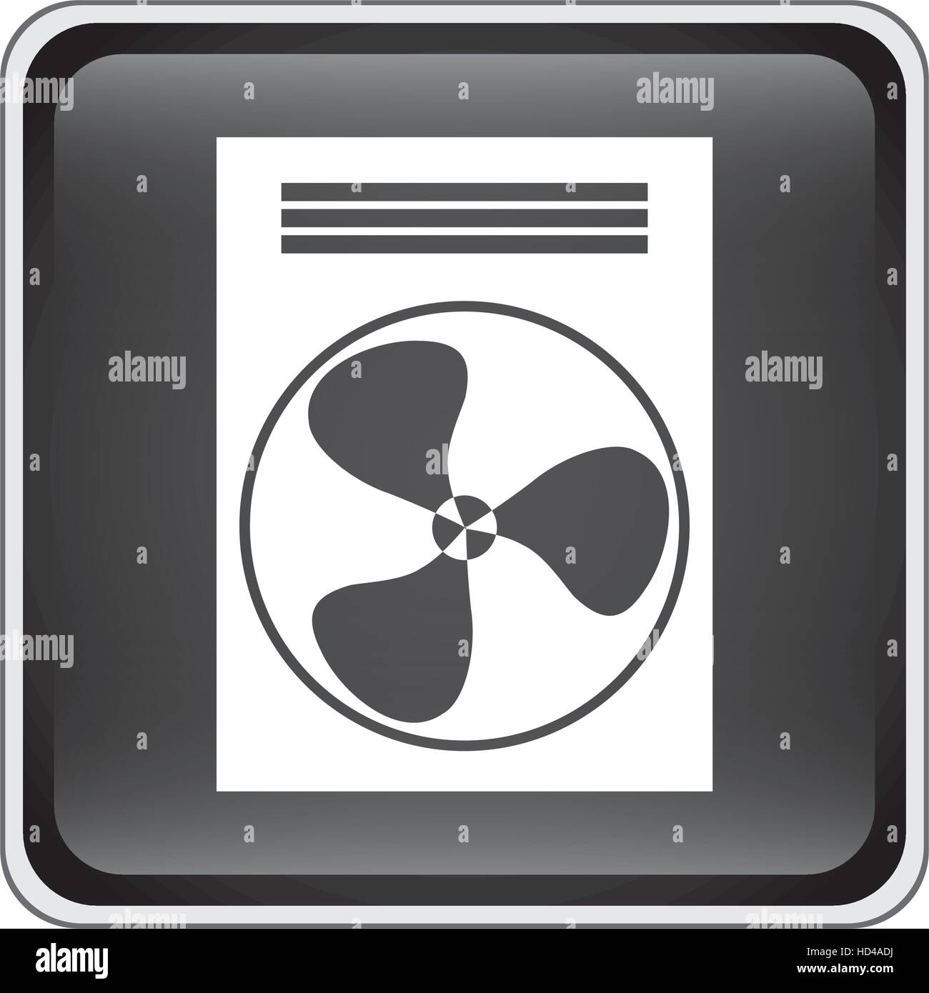 fan machine icon inside black square over white background. vector ...