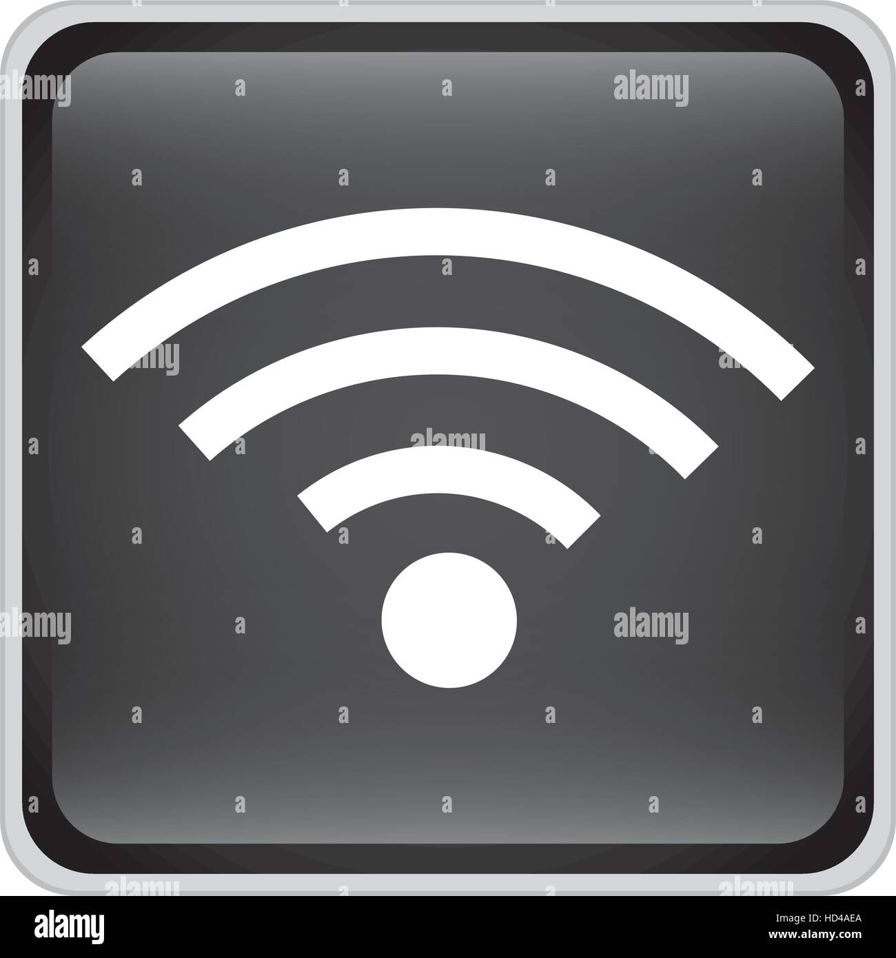 wireless network symbol icon inside black square over white background ...