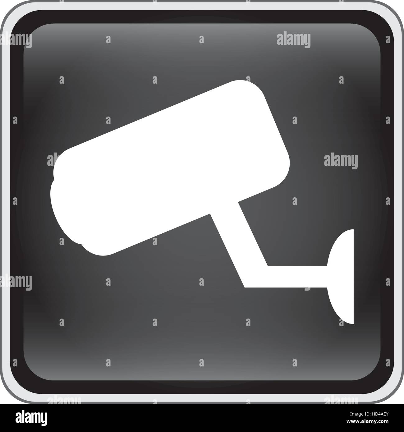 security camera device icon inside black square over white background ...