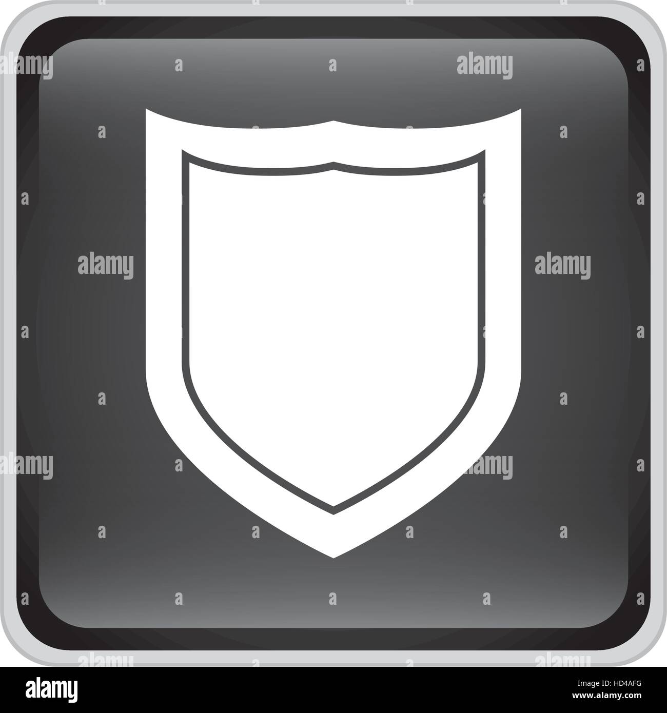 security shield icon inside black square over white background. vector ...