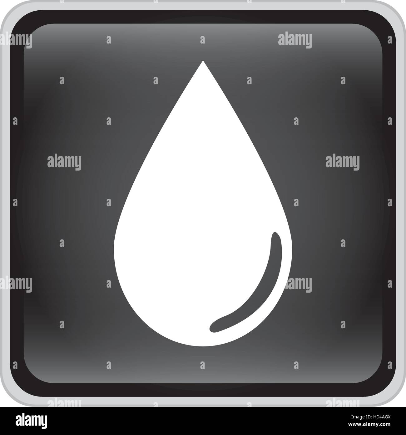 drop shape icon inside black square over white background. vector ...