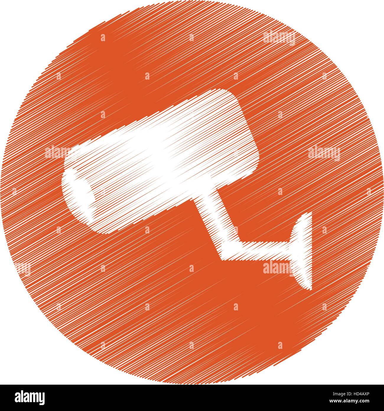 security camera icon inside orange circle over white background ...
