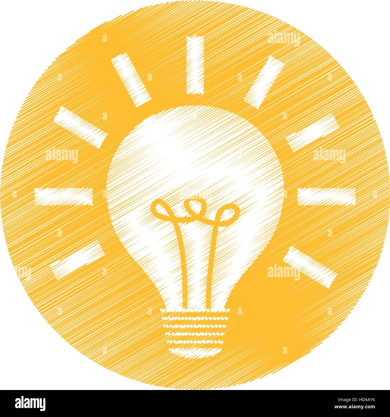bulb light icon inside yellow circle over white background. colorful ...