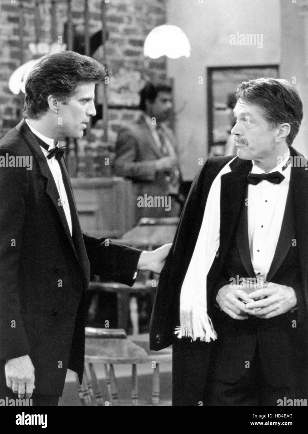 CHEERS, (from left): Ted Danson, Tom Skerritt, 'A Kiss Is Still A Kiss ...