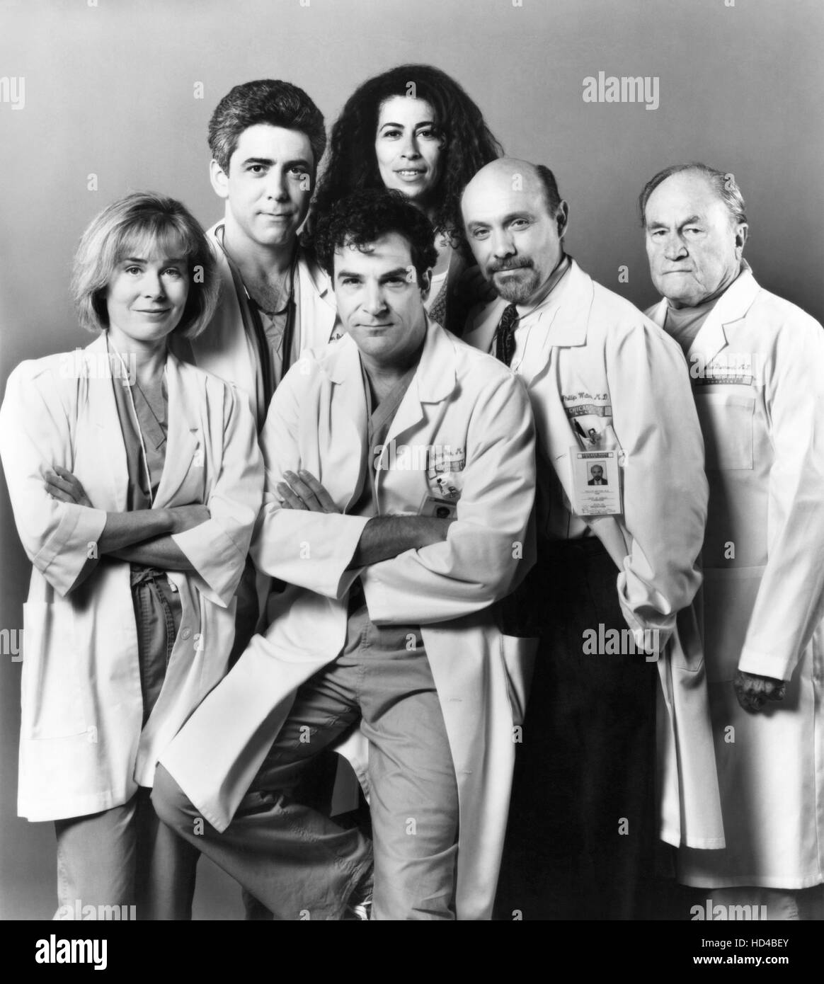 Chicago Hope Rear L R Adam Arkin Roma Maffia Front L R Roxanne Hart Mandy Patinkin Hector