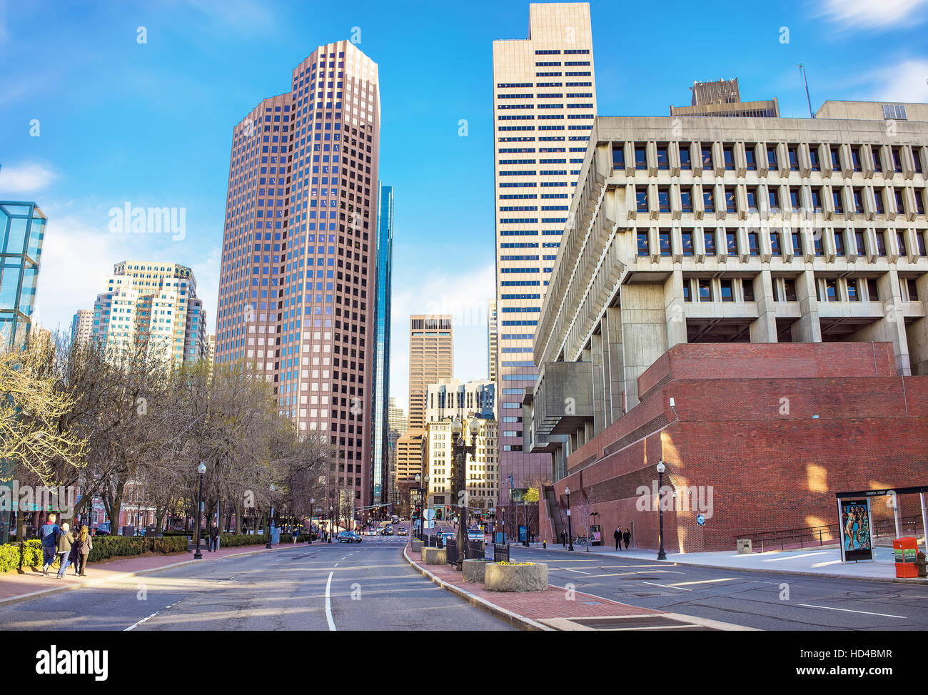 Boston, USA - April 29, 2015: Skyline with Skyscrapers in Congress ...