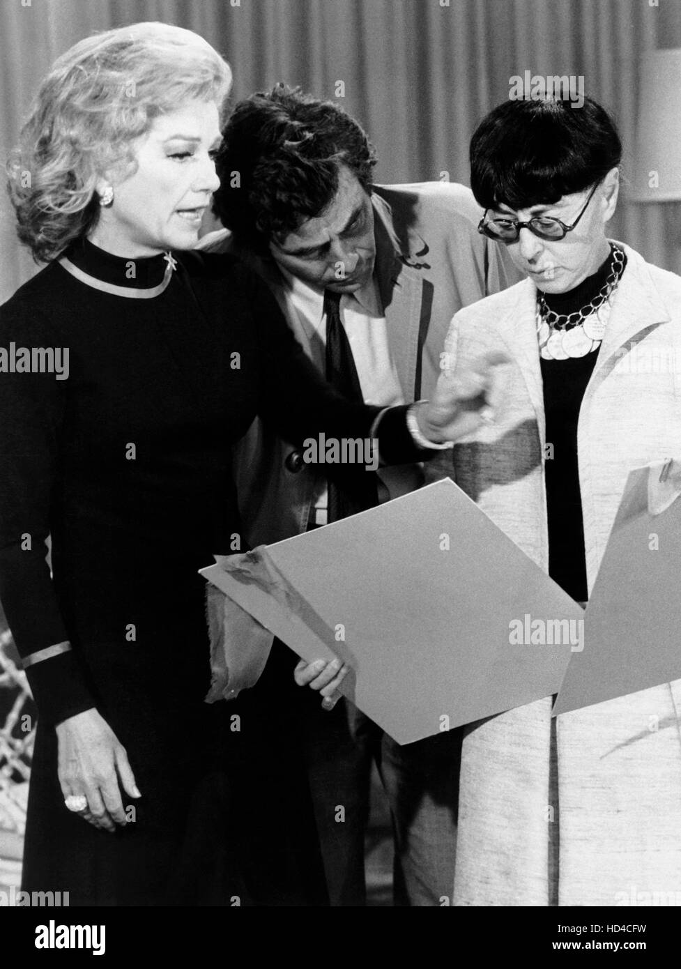 COLUMBO, from left, Anne Baxter, Peter Falk, Edith Head, 'Requiem for a ...