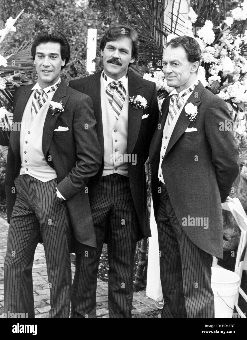 FLAMINGO ROAD, (from left): Fernando Allende, John Beck, Peter Donat ...