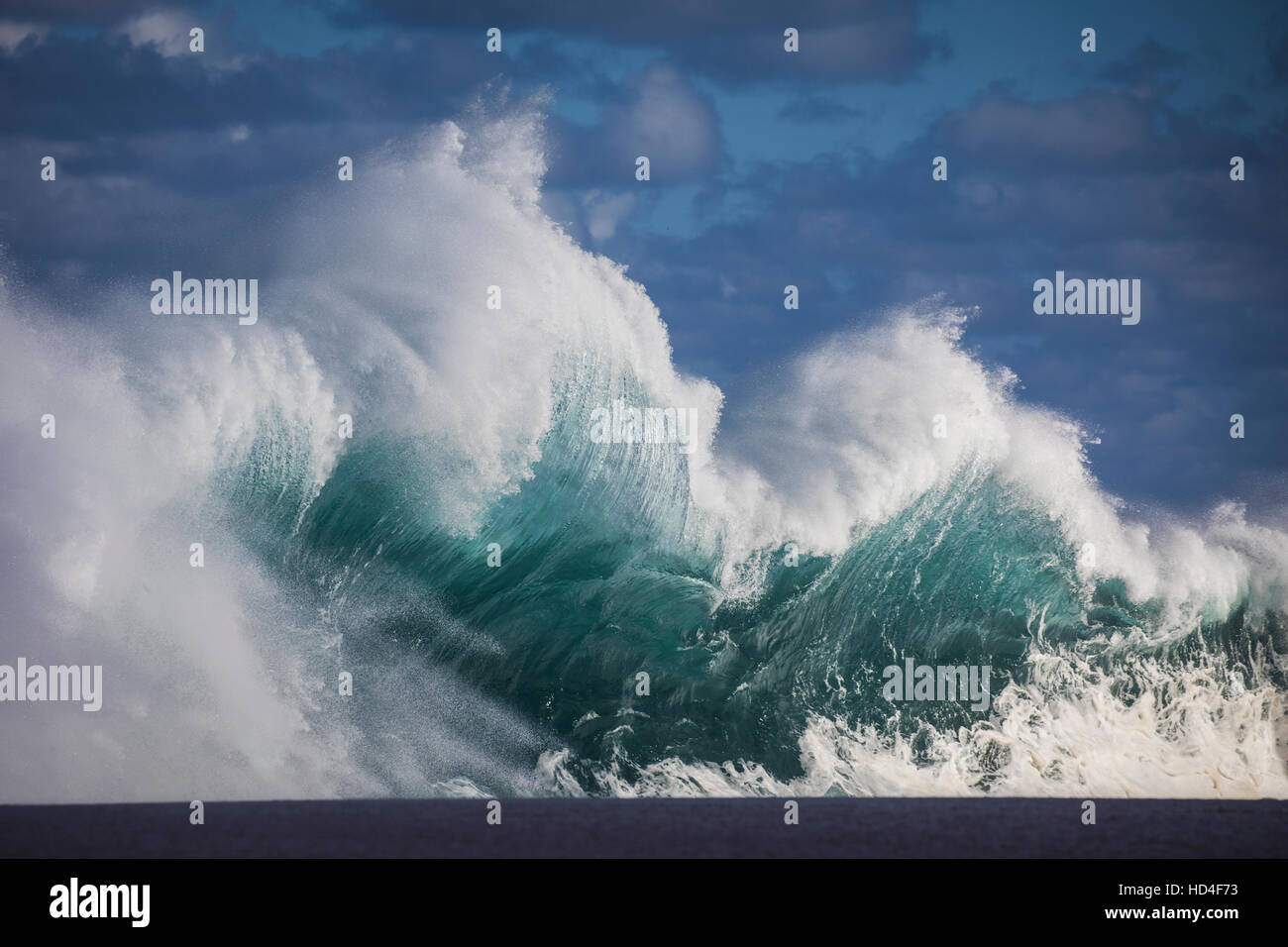 A large back splash at Keiki beach during a large swell on the North ...
