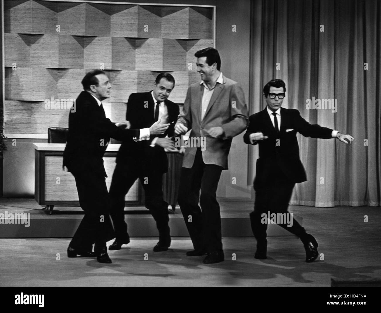 THE JACK BENNY PROGRAM, Jack Benny (left), Hugh Downs, Rock Hudson ...