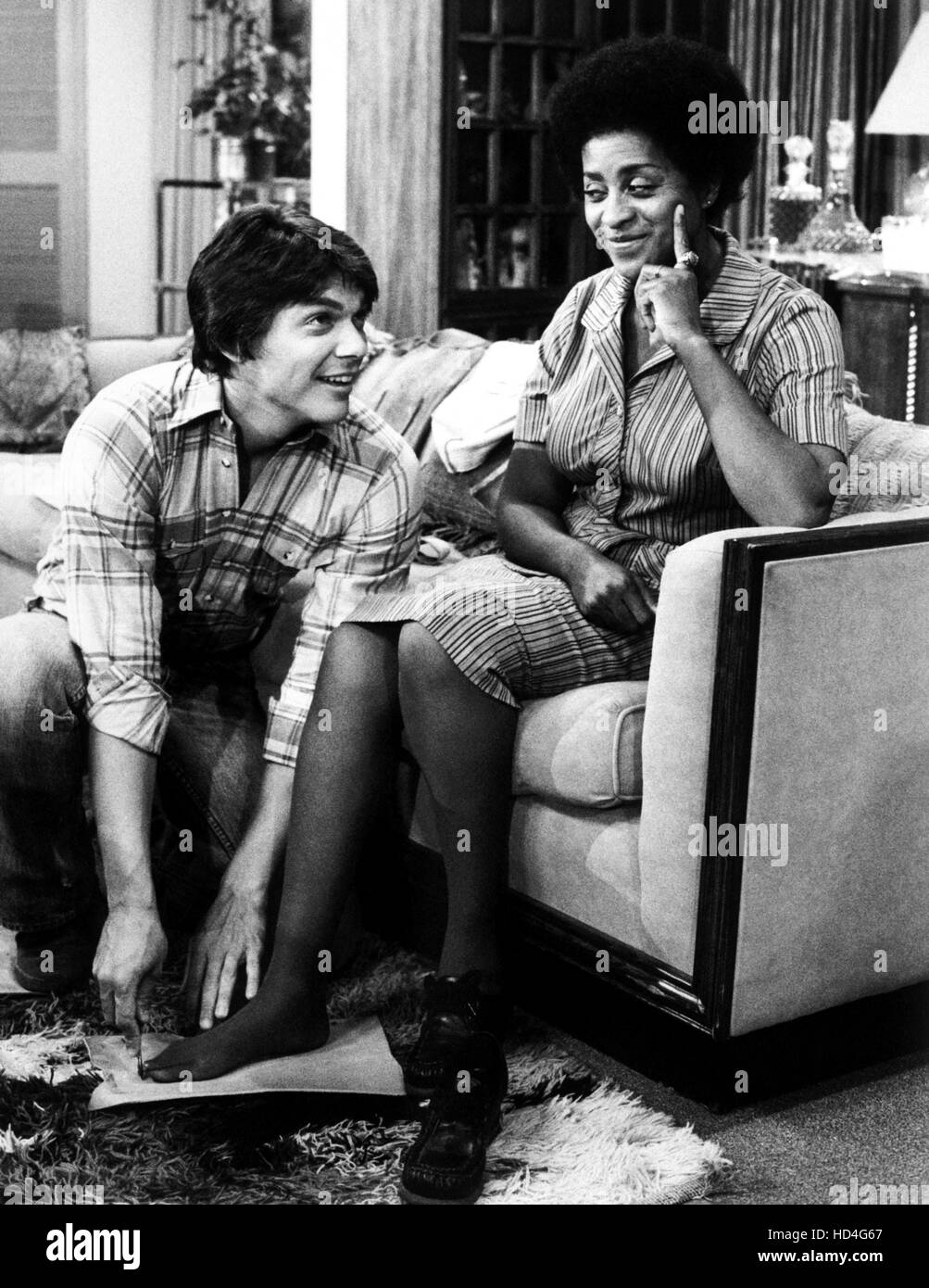 THE JEFFERSONS, from left: Jay Hammer, Marla Gibbs in 'Half A Brother ...
