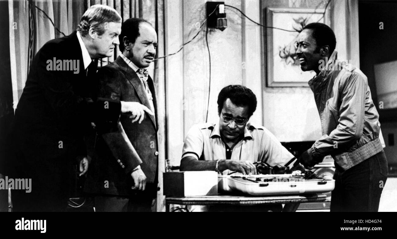 THE JEFFERSONS, from left: Franklin Cover, Sherman Hemsley, Greg Morris ...