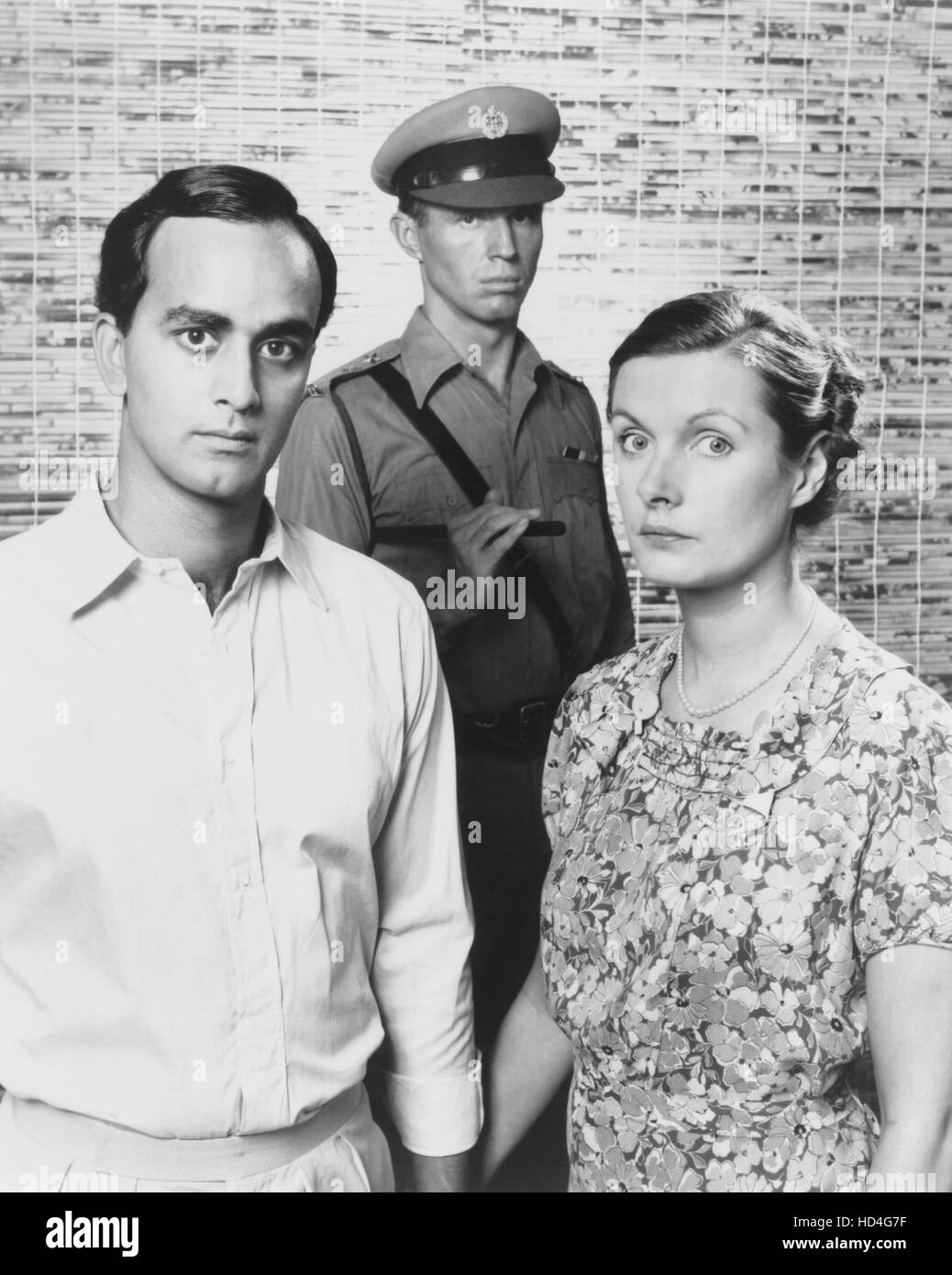 THE JEWEL IN THE CROWN, from left: Art Malik, Tim Pigott-Smith (rear ...