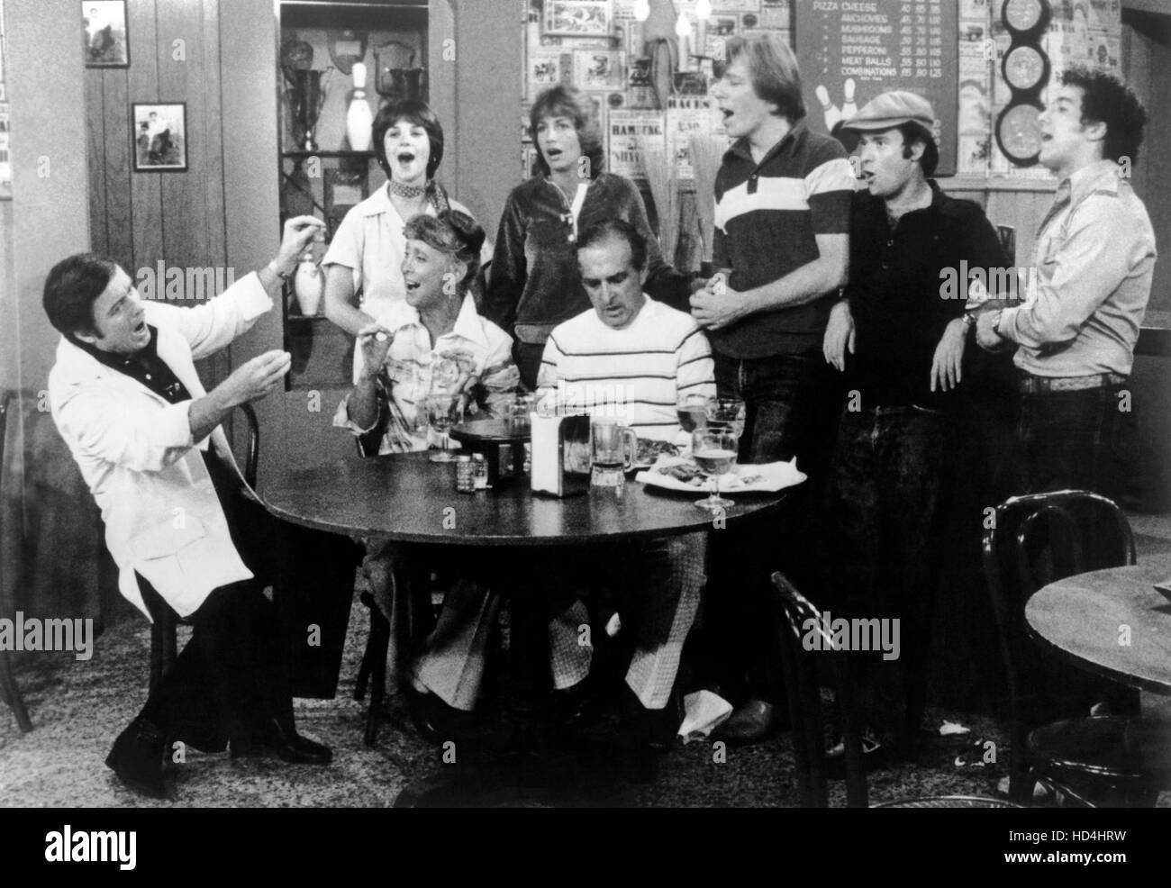 THE MIKE DOUGLAS SHOW, (from left): host Mike Douglas with the cast ...