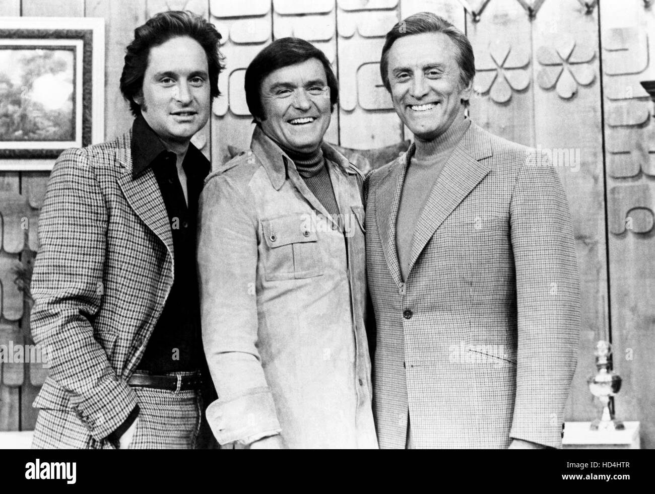 THE MIKE DOUGLAS SHOW, host Mike Douglas, center, with guests Michael ...