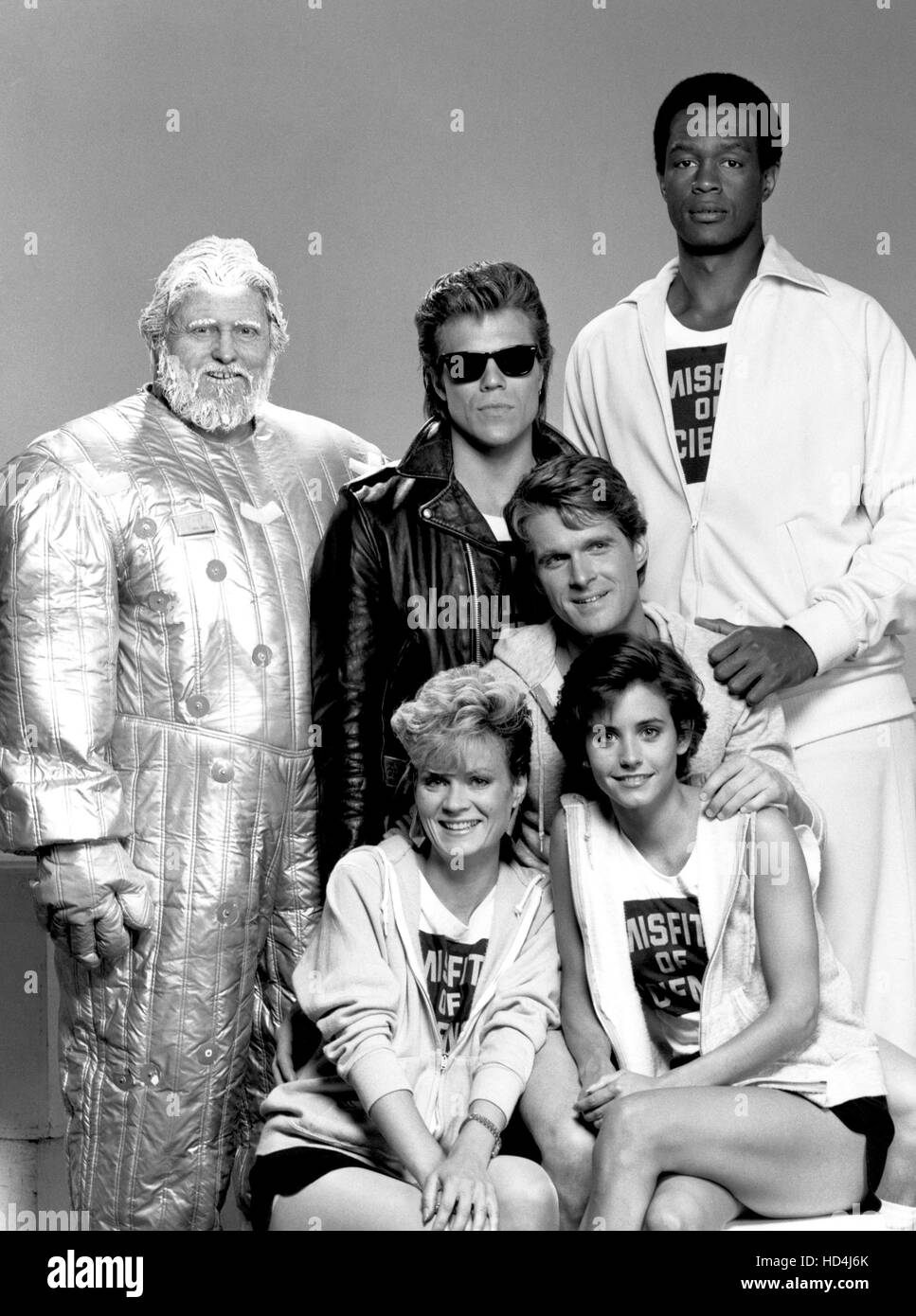 MISFITS OF SCIENCE, (back row): Mickey Jones, Mark Thomas Miller, Dean-Paul Martin, Kevin Peter ...