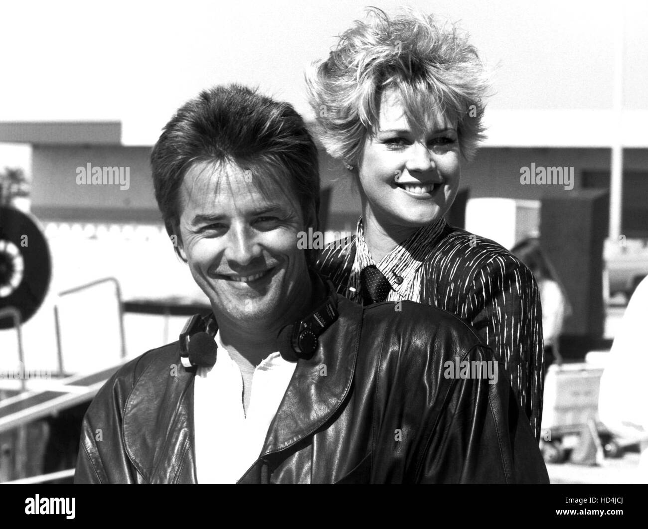 MIAMI VICE, director Don Johnson, Melanie Griffith on-set, 'By Hooker ...