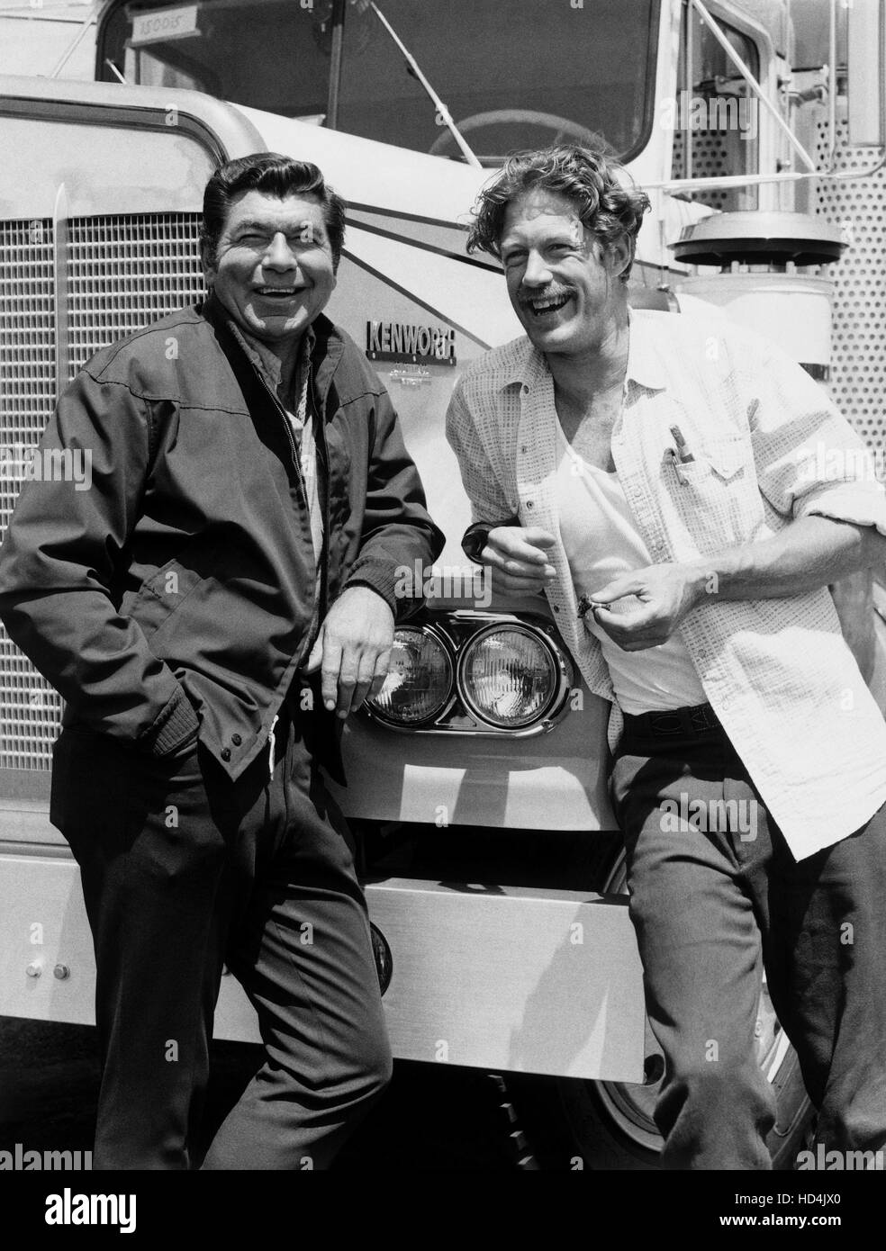MOVIN' ON, from left: Claude Akins, Frank Converse, 1974-76 Stock Photo ...